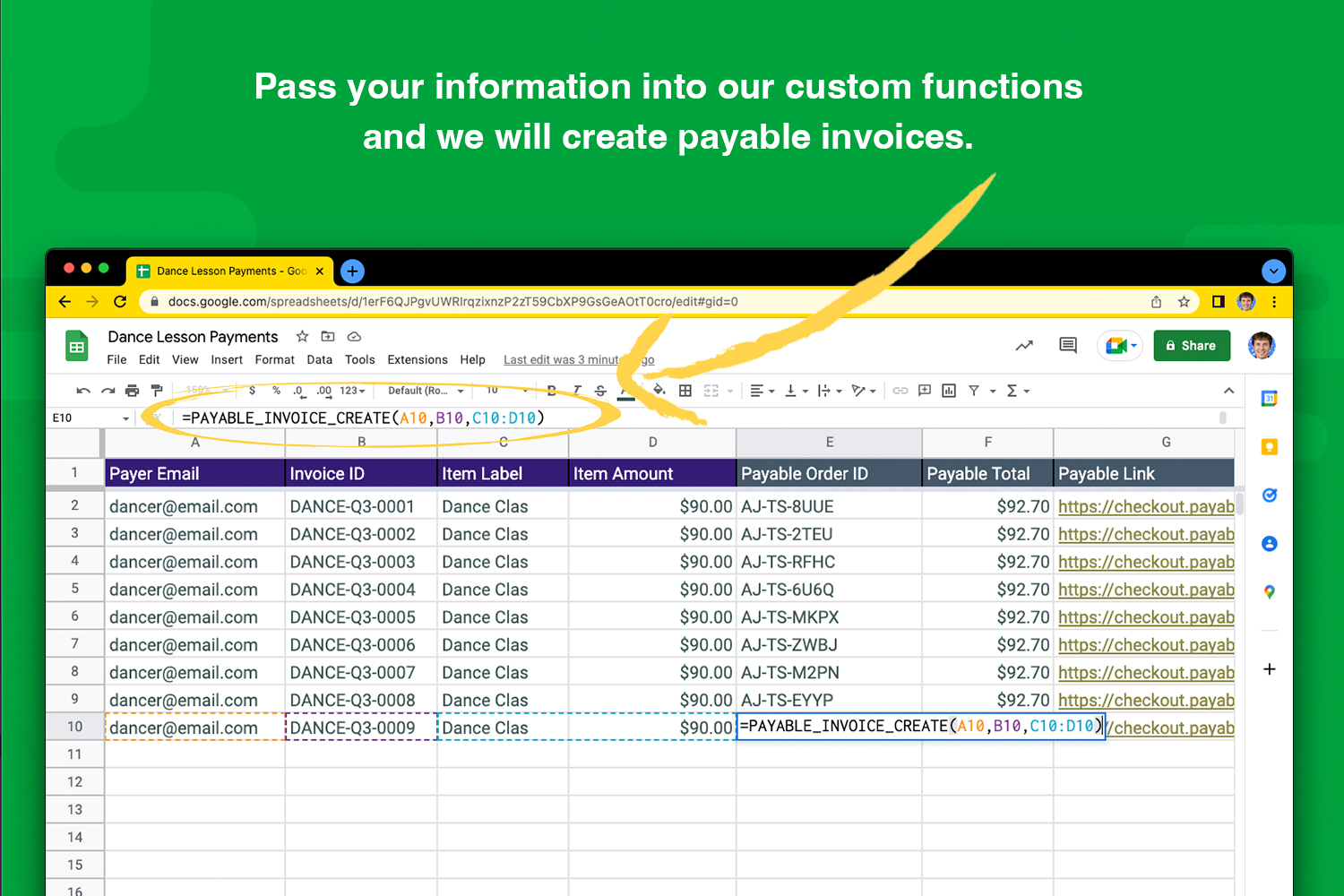 How to Use Google Sheets and Payable to Create Easy Invoices - Payable Blog