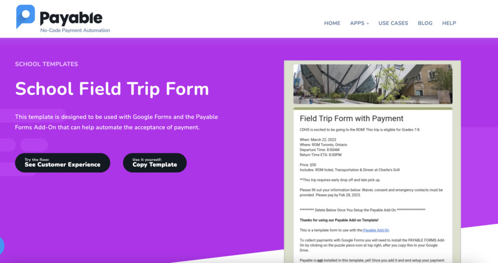 Create School Field Trip Sign Up + Payment Forms in Minutes - Payable Blog